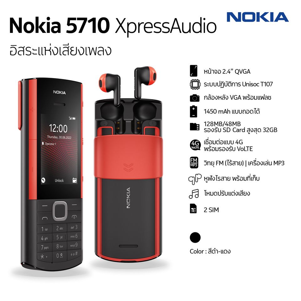 Nokia 5710 XpressAudio ของแท้ เครื่องศูนย์ไทย ประกันศูนย์1ปี ...