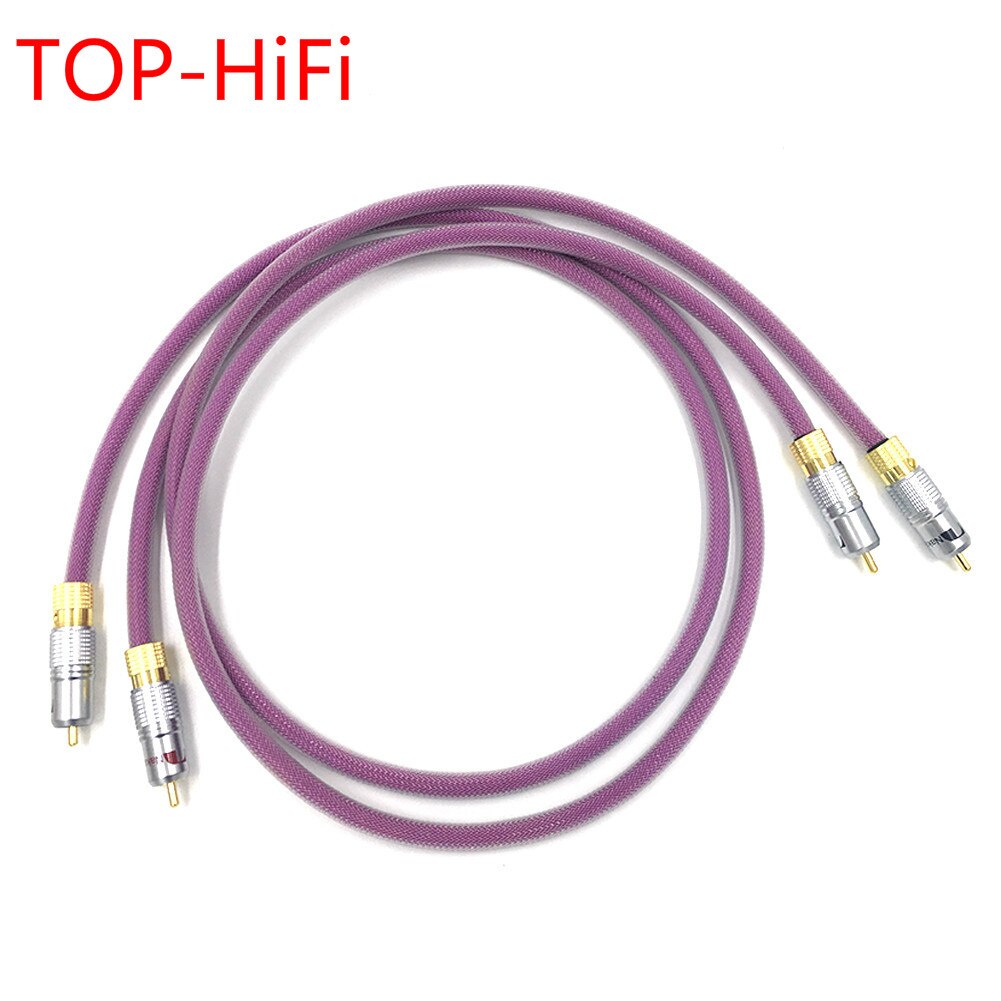 TOP-HiFi Pair Gold Plated 2RCA Cable High-end 6N OFHC Audio cable Double RCA Signal Line Rca ...