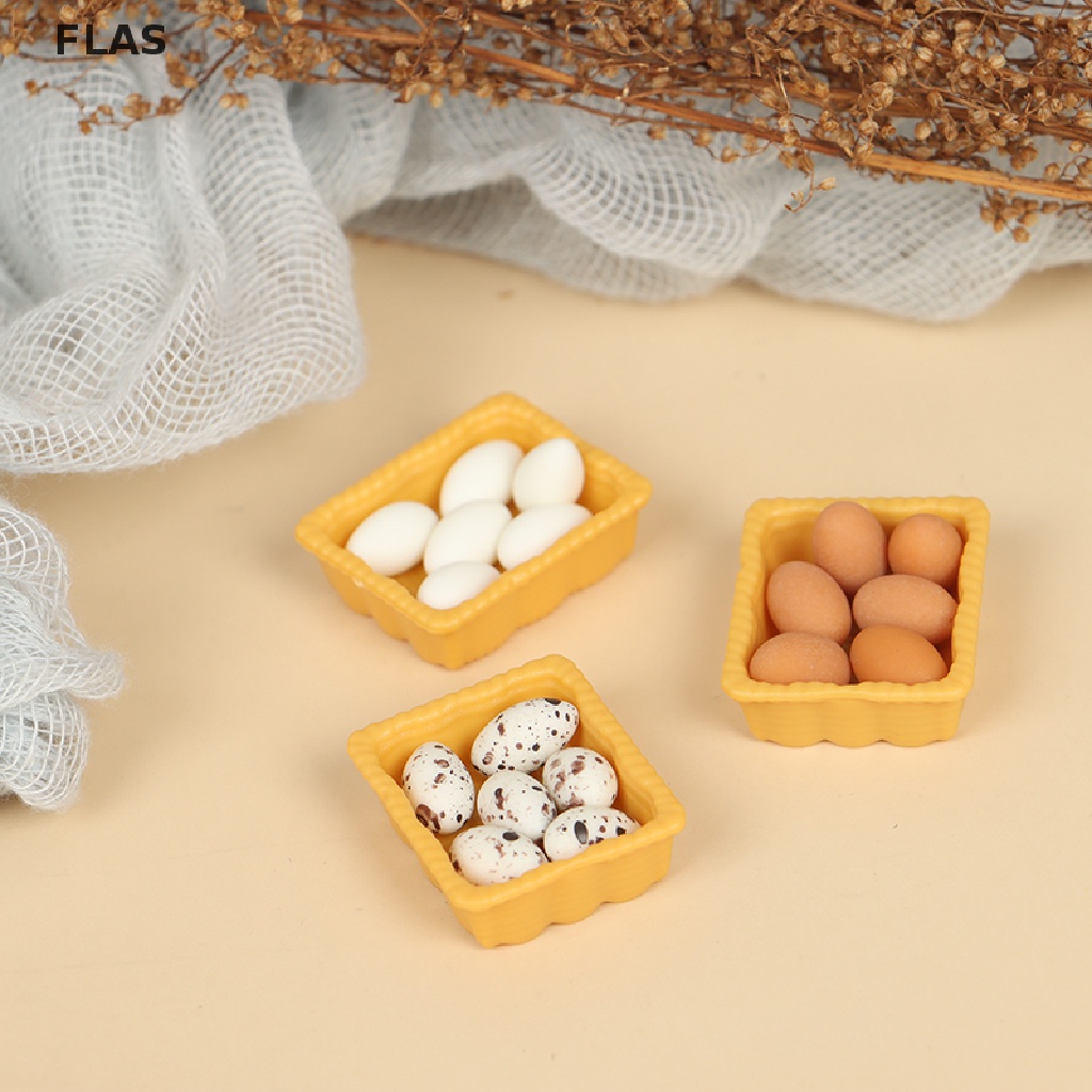 fl 1:12 Dollhouse Miniature Mini Egg with Tray Kitchen Accessories ...