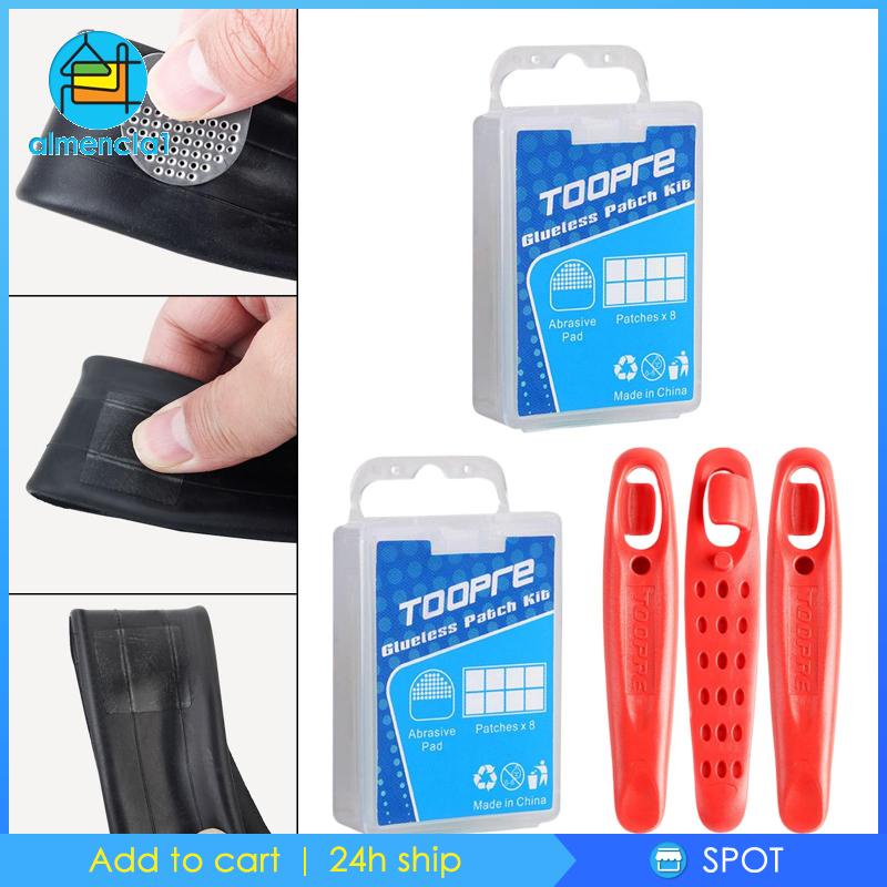8PCS Bike Tire Patch Bicycle Inner Tube Puncture Repair Kit Fixed Set ...