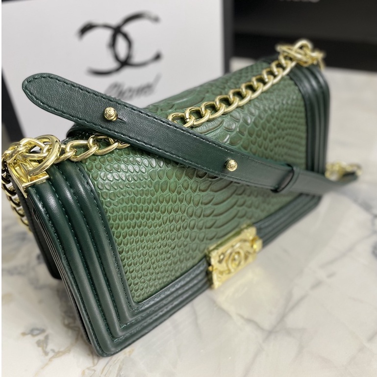 (พร้อมกล่อง)Chane Crossbody Bag Python Pattern Shoulder Bag Women s Bag ...