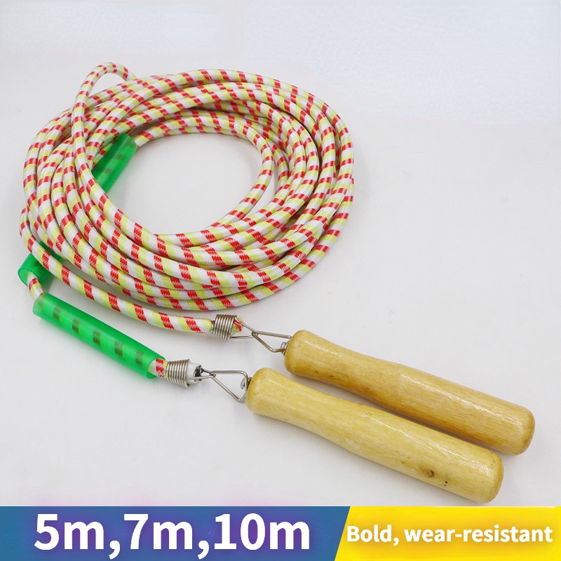 Long rope 5/7/10m student multi person jump rope collective wooden ...