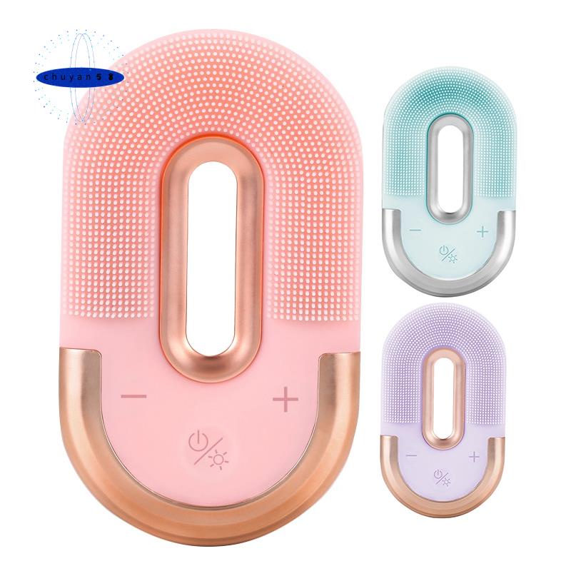 Electric Silica Gel Facial Cleanser Sonic Vibration Cleansing ...