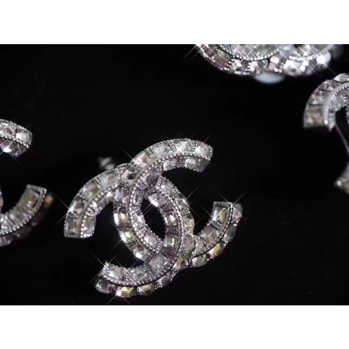 chnel side diamond double C Swarov crystal earrings small pepper is not ...