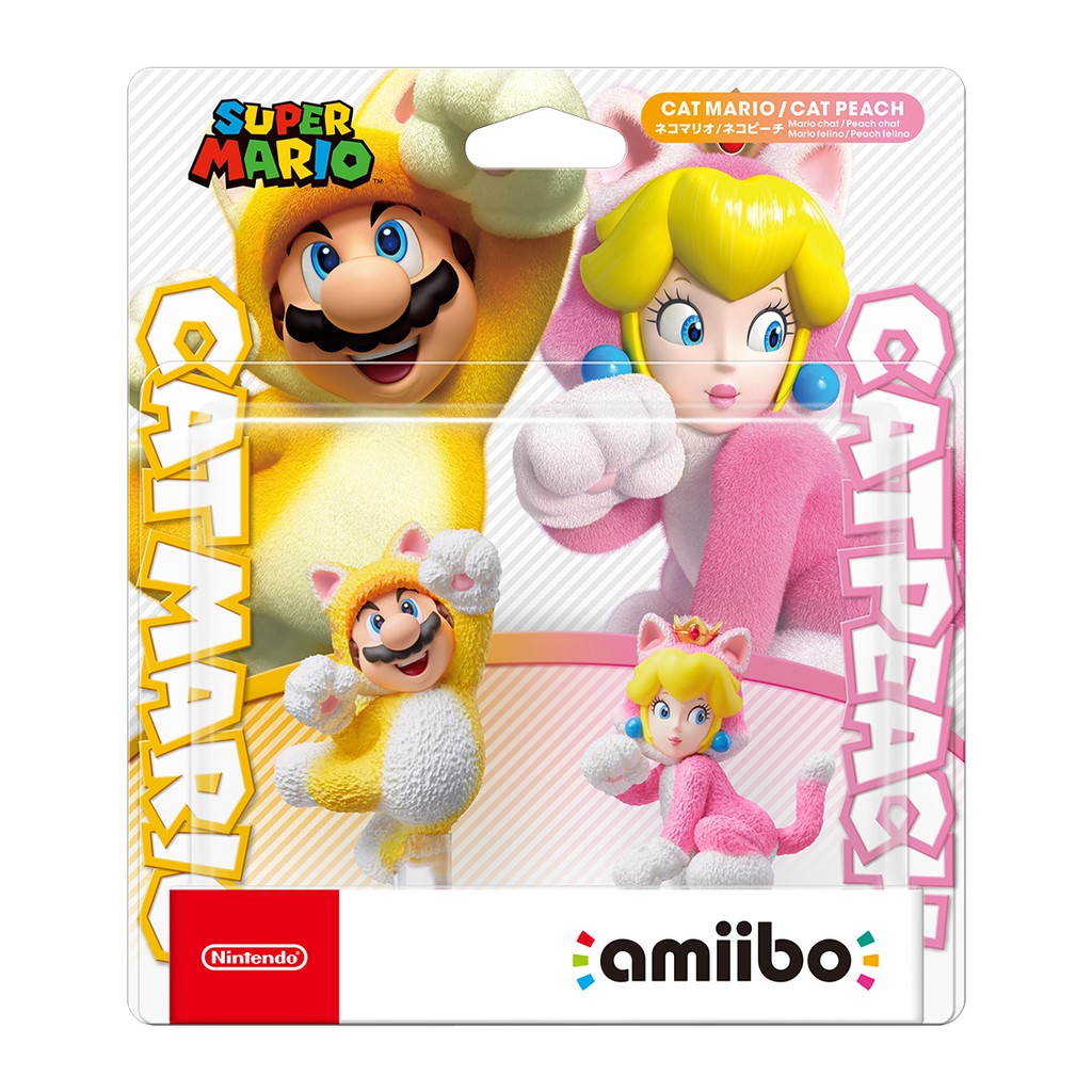 .. AMIIBO SUPER MARIO SERIES FIGURE DOUBLE SET (NEKO MARIO NEKO PEACH ...