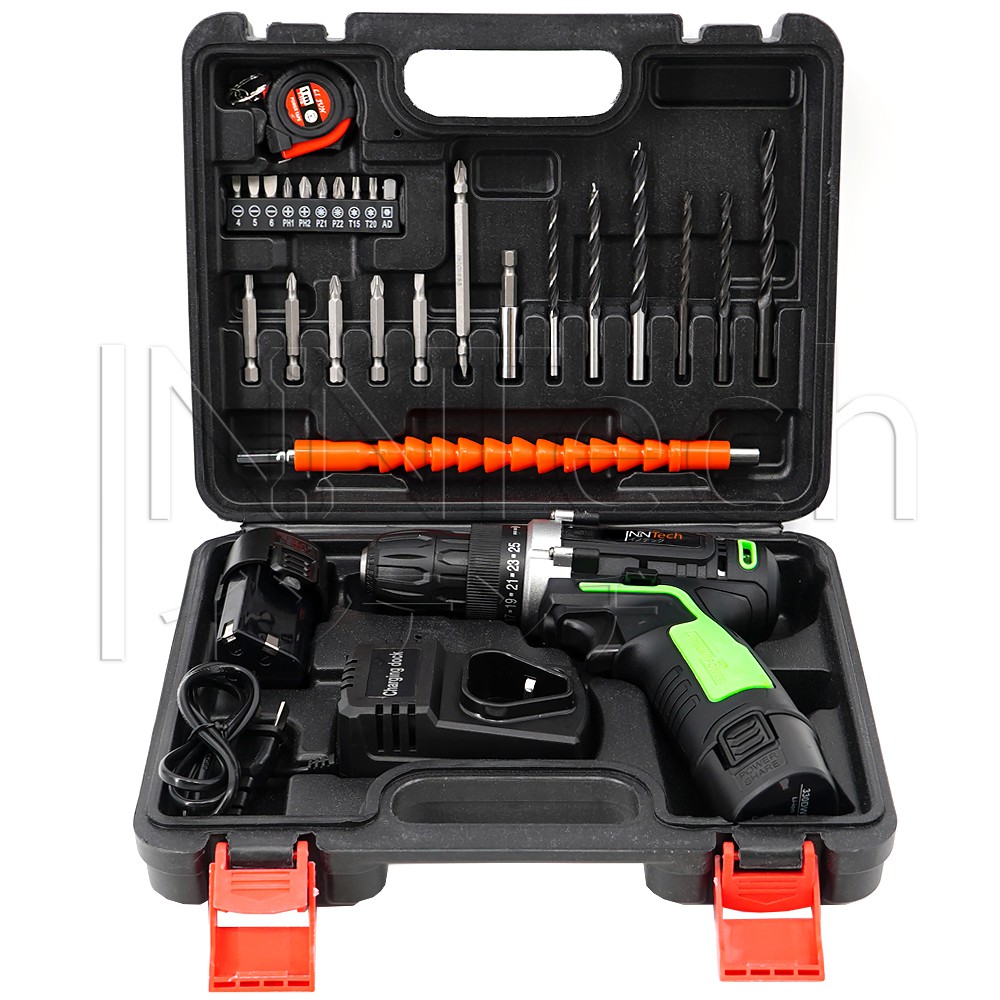 InnTech สว่านไร้สาย 28V รุ่นแบตเตอรี่ 2 ก้อน สว่าน สำหรับเจาะไม้ เหล็ก ขันน็อตสกรู ปรับสปีดได้ ...
