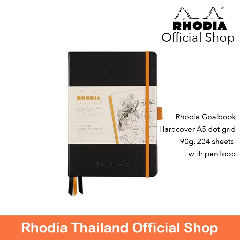 Rhodia Goalbook Hard Cover ขนาด A5 Black DotGrid 118571C - rhodiathailand - ThaiPick