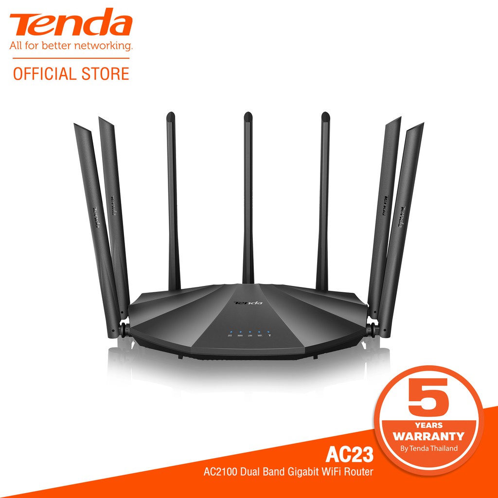 Tenda AC23 AC2100 Smart Dual-Band Gigabit WiFi Router / ทำ Repeater ได้ ...
