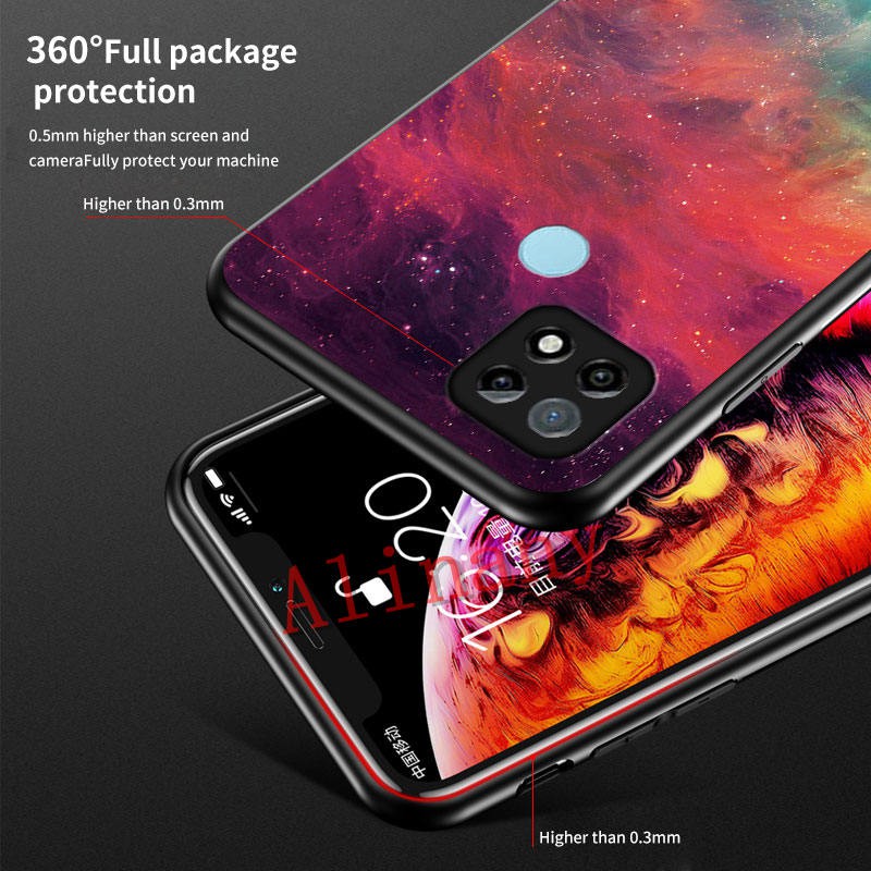กรณี Realme C21 ฝาครอบกรณี Gradient Starry Glass Casing Realme C21 ...