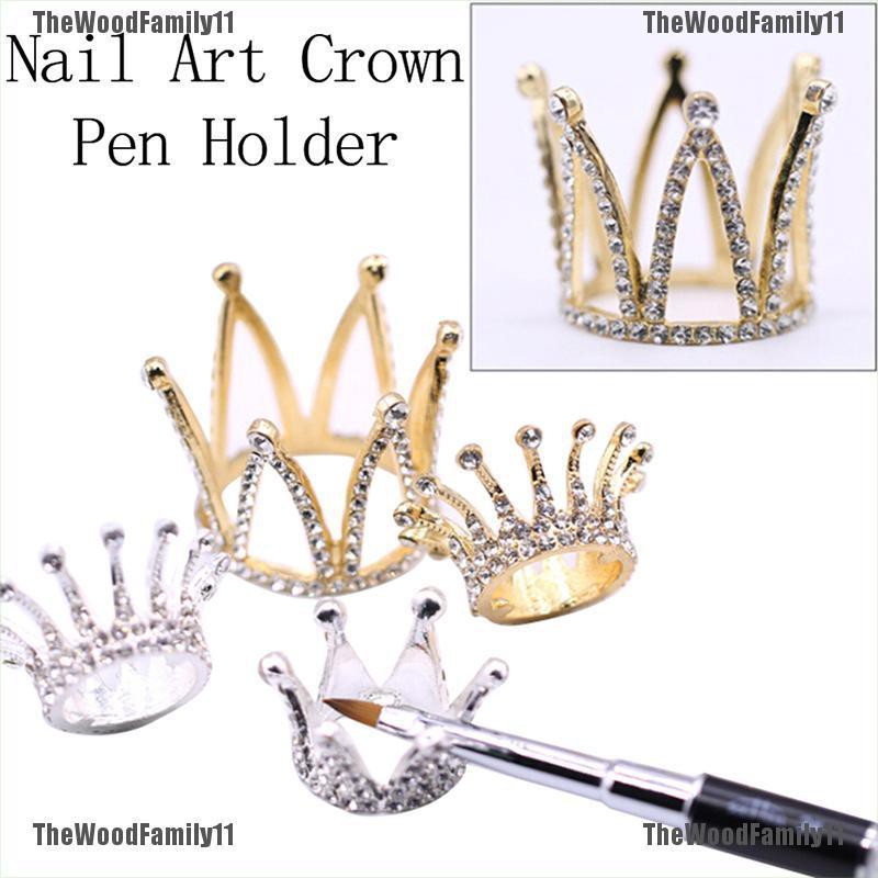 TWF Nail Drawing Brush Pen Rack Stand Holder Crown Design Display ...