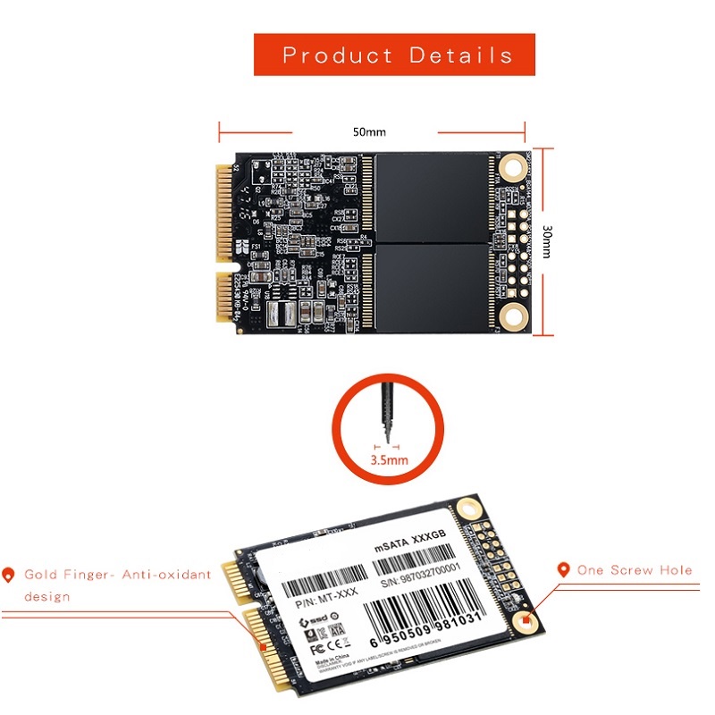 JinyJaier mSATA SSD 240gb 120gb 64g mSATA ssd 500gb 1T Drive Disk Disc Internal Solid State ...