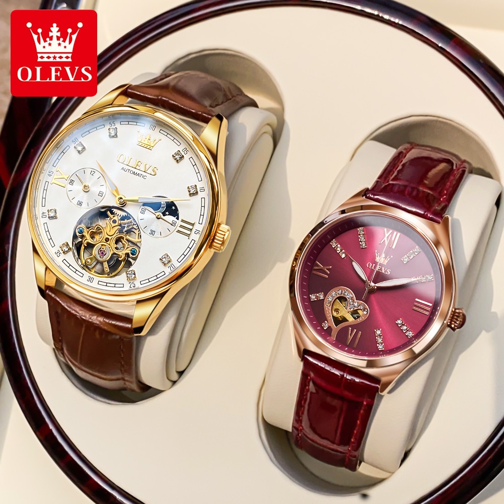 OLEVS New Fashion Gold Hollow Automatic Mechanical Watch Simple ...