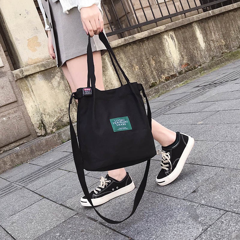 AMIKABAG(MK339)-E3กระเป๋าผ้าสะพายข้างLIVE TRAVELใบใหญ่ - amikabag ...