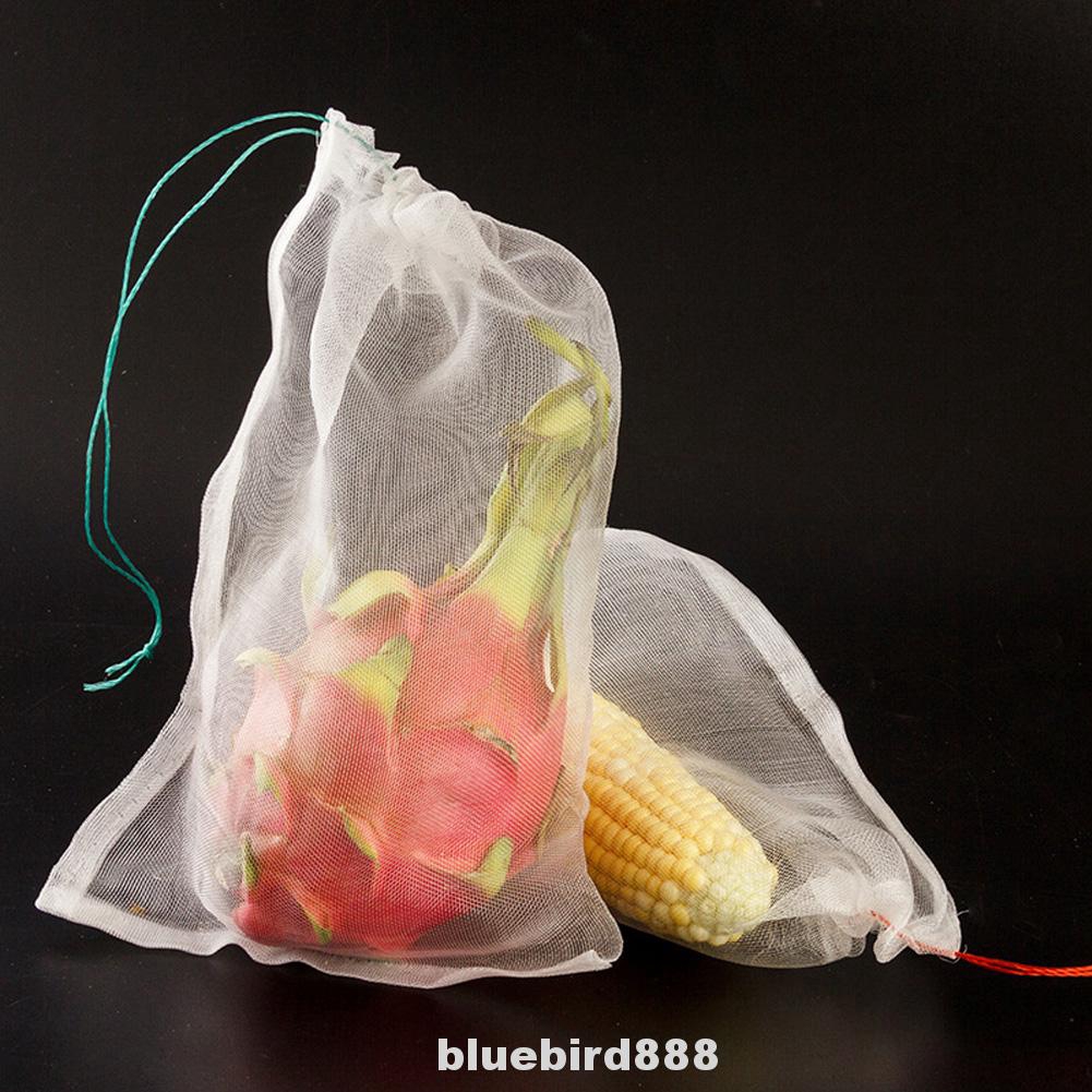 10pcs/set Fruit Mesh Bags Drawstring Nylon Grow Garden Vegetables ...