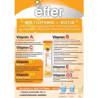 Effer วิตามินเม็ดฟู่ ( MULTIVITAMIN BIOTIN ZINC VITAMIN C CALCIUM D ...