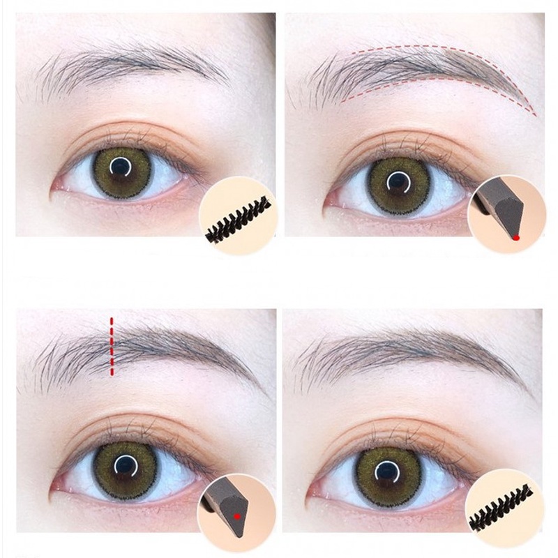 Small Gold Stick Double-headed Eyebrow Pencil / Waterproof No Blooming ...