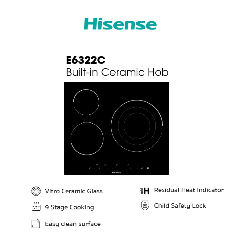 NewHisense Built-In Ceramic Hob 3 zones รุ่น E6322C - hisense_official ...