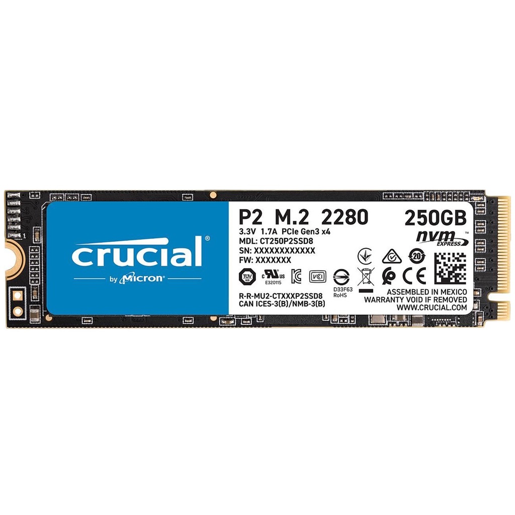 Crucial 250GB P2 NVMe M.2 SSD (PCIe3.0) - legendshopeemall - ThaiPick