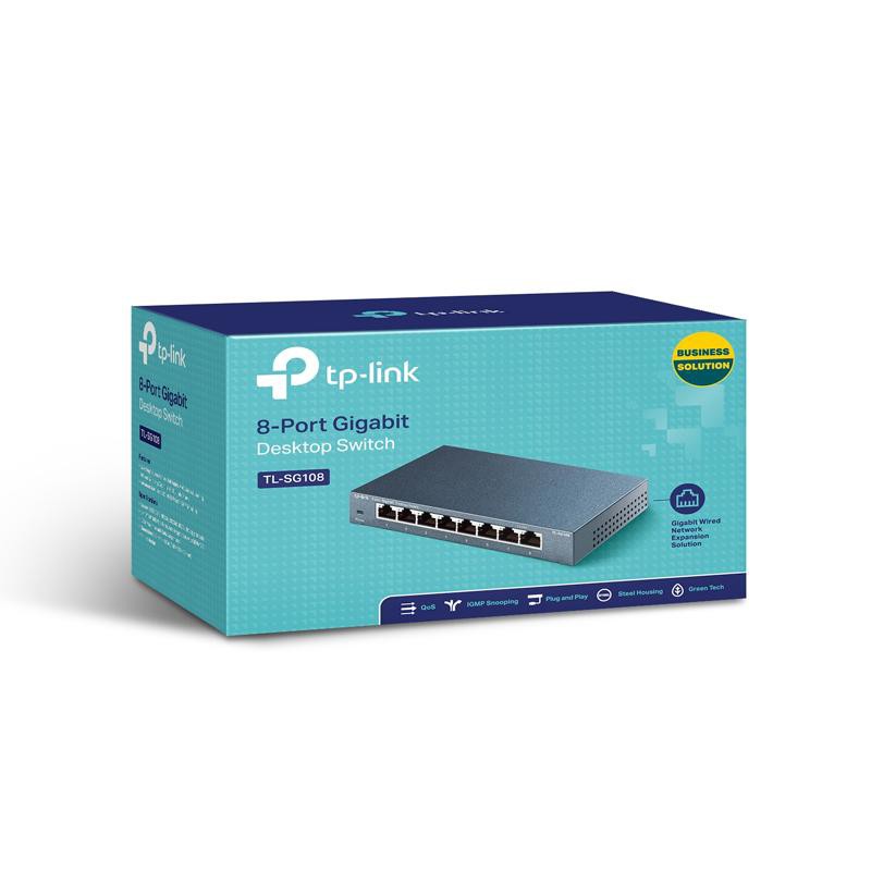 TP-Link รุ่น TL-SG108 (8-Port 10/100/1000Mbps Desktop Switch ...