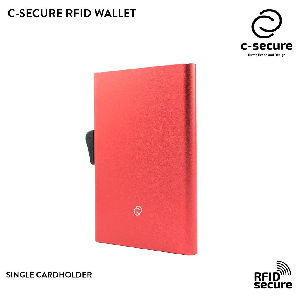 C-SECURE เคสใส่บัตร กระเป๋าใส่บัตร (RFID Protection) สีแดงเข้ม ...