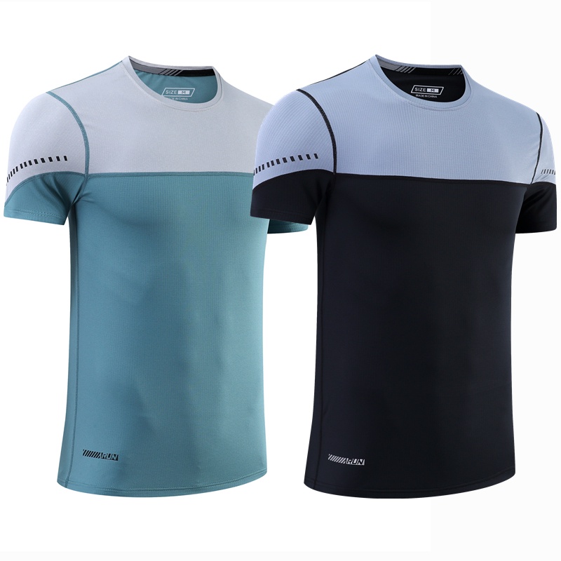 เสื้อผ้าบาสเกตบอลNew Summer Breathable Short Sleeve Men Running Fitness ...