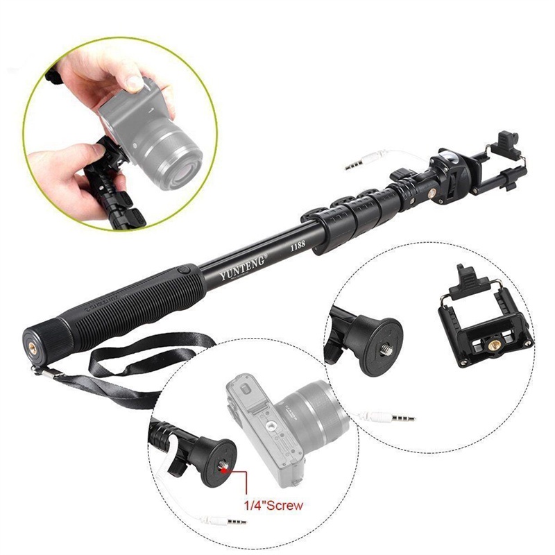 Handheld Extendable Pole Selfies Camera Monopod Selfie Stick Tripod ...