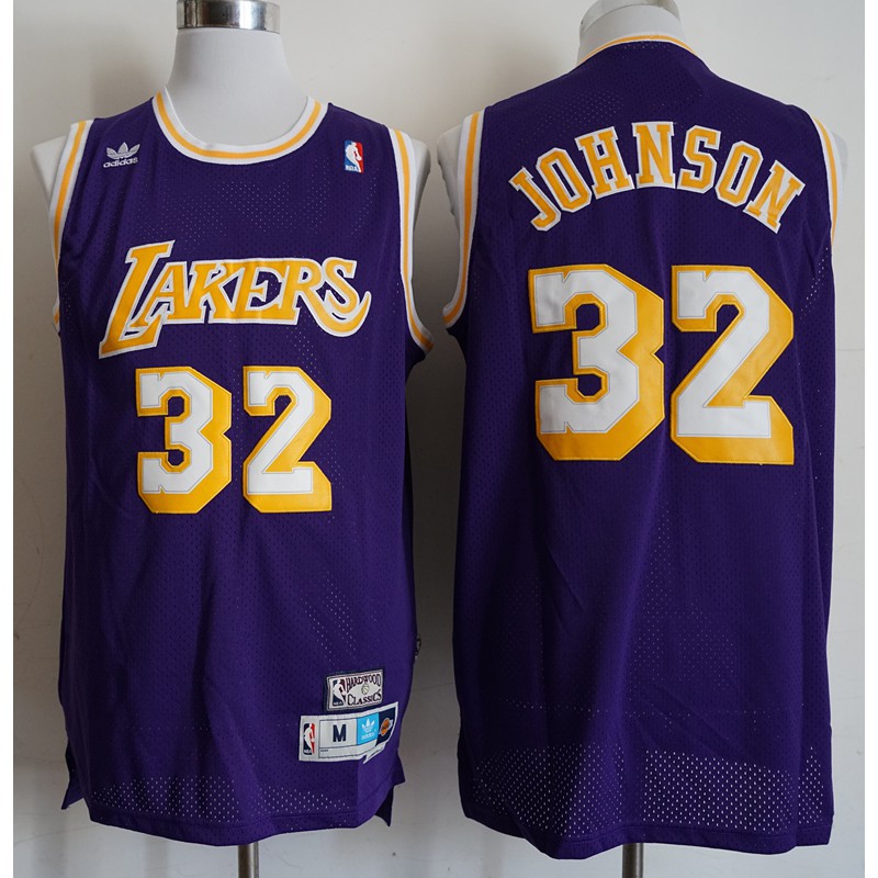 เสื้อบาสเก็ตบอลแขนกุดลายทีม Lakers No . 32 Johnson Johnson - yihha.th ...