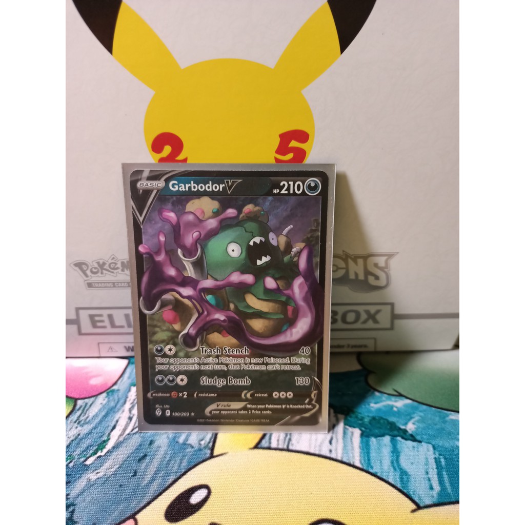 Pokemon Card ''Garbodor V 100/203" ENG Evolving Skies | Shopee Thailand