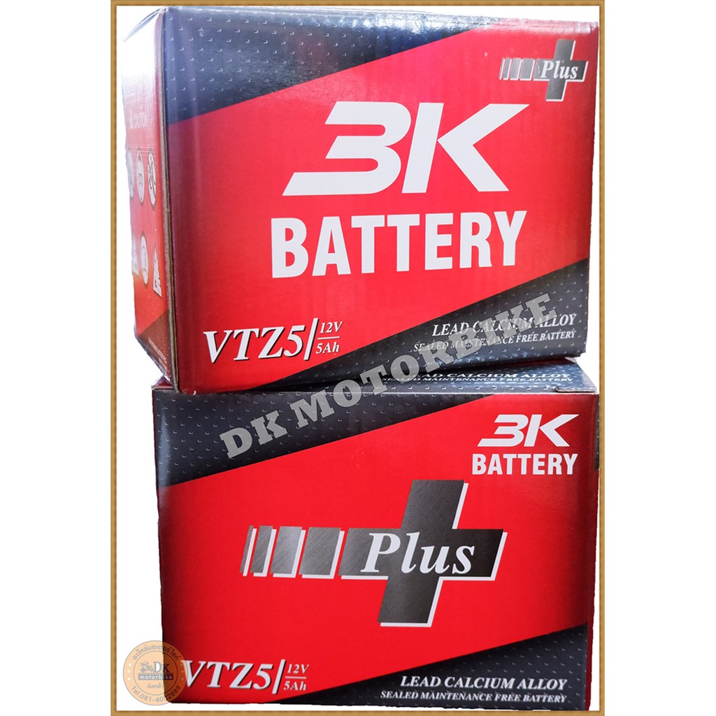 แบตเตอรี่ 3 K สำหรับรถมอเตอร์ไซด์ 3K BATTERY - PLUS / 5 แอมป์ / 12 Volt ...