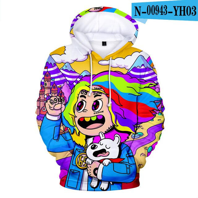 เสื้อกันหนาว มีฮู้ด พิมพ์ลาย U6Ix9Ine 6Ix9 สไตล์ยุโรป และอเมริกา 2022 ...