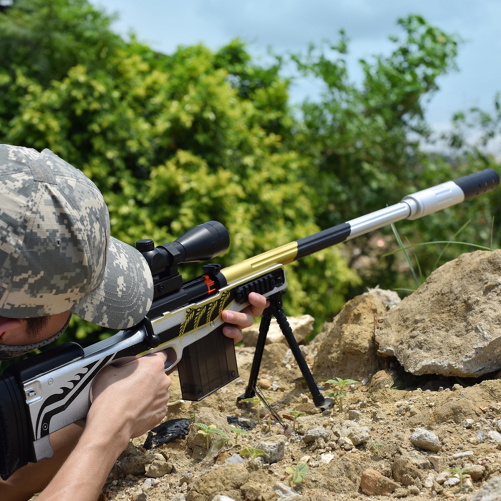 OHEZ Toy Gun AWM Soft Bullet Gun 98K Children Toy EVA Chicken Eat Equipment Shell-Throwing ...