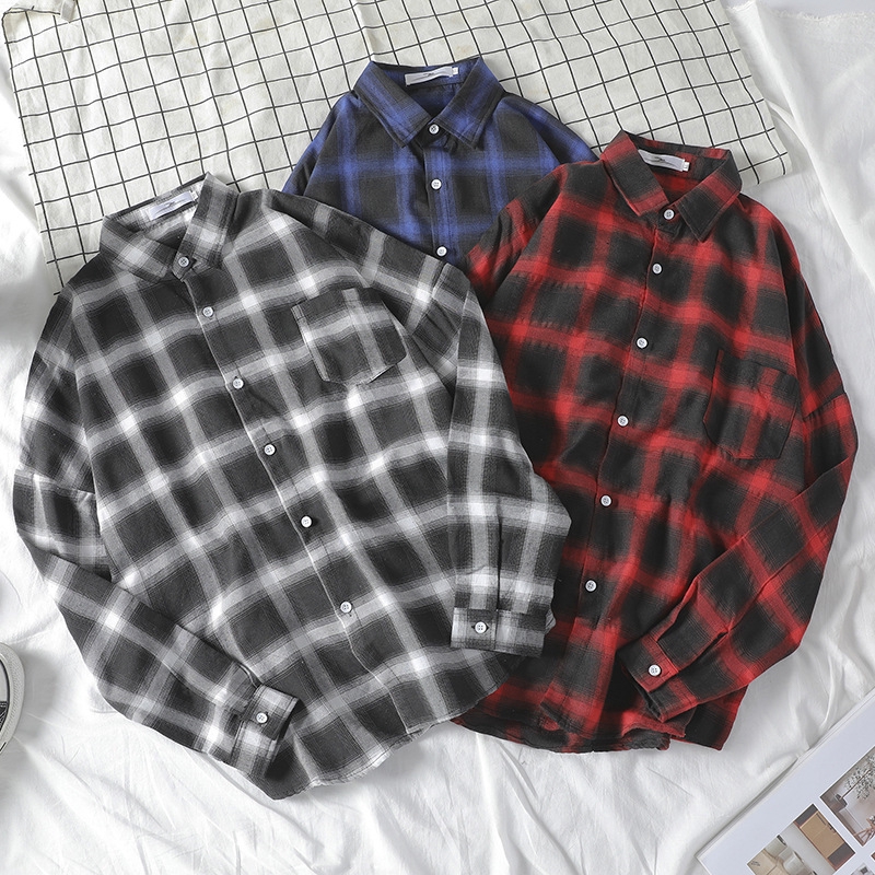 เสื้อเชิ้ตแขนยาวลายสก็อตแฟชั่นสตรี Songjinshangmao Th Thaipick