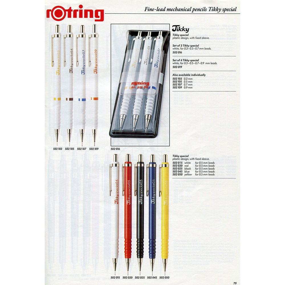 Rotring ดินสอกด รุ่น Tikky Special 0.5 mm White Pencil ปี 1988 ของแท้ ...