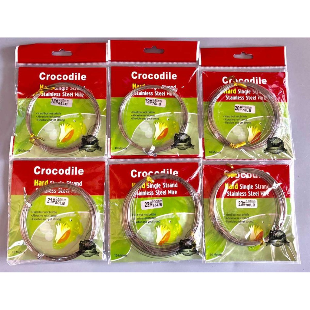 ลวดแข็ง จระเข้ Hard Single Strand Stainless Steel Wire Crocodile ...