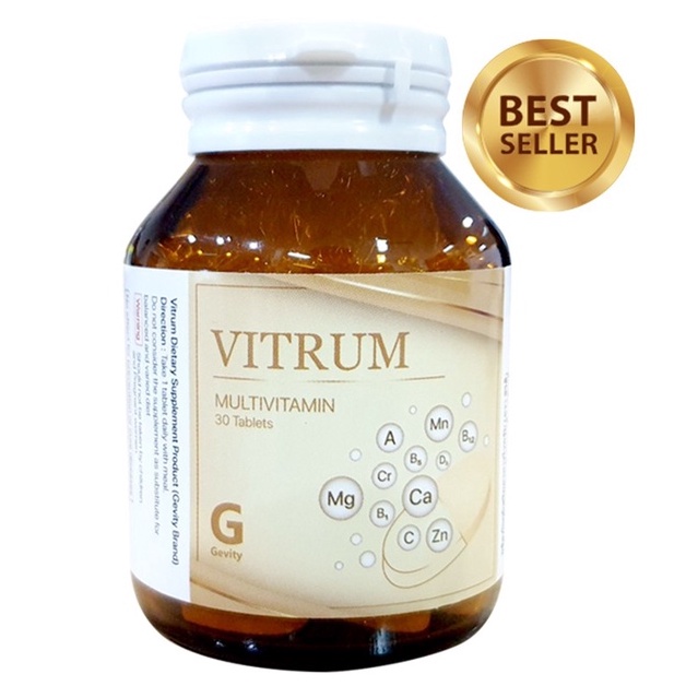 Gevity Vitrum ผลิตภัณฑ์เสริมอาหาร จีวีตี้ ไวทรัม 30 เม็ด ...