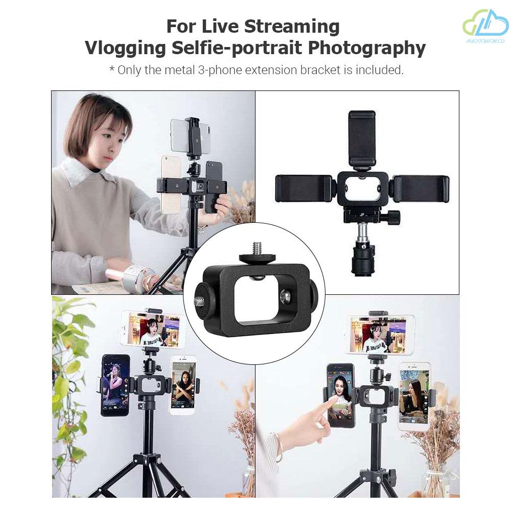[AUD] Metal 3-Phone Live Streaming Stand Extension Bracket Stand with 1 ...