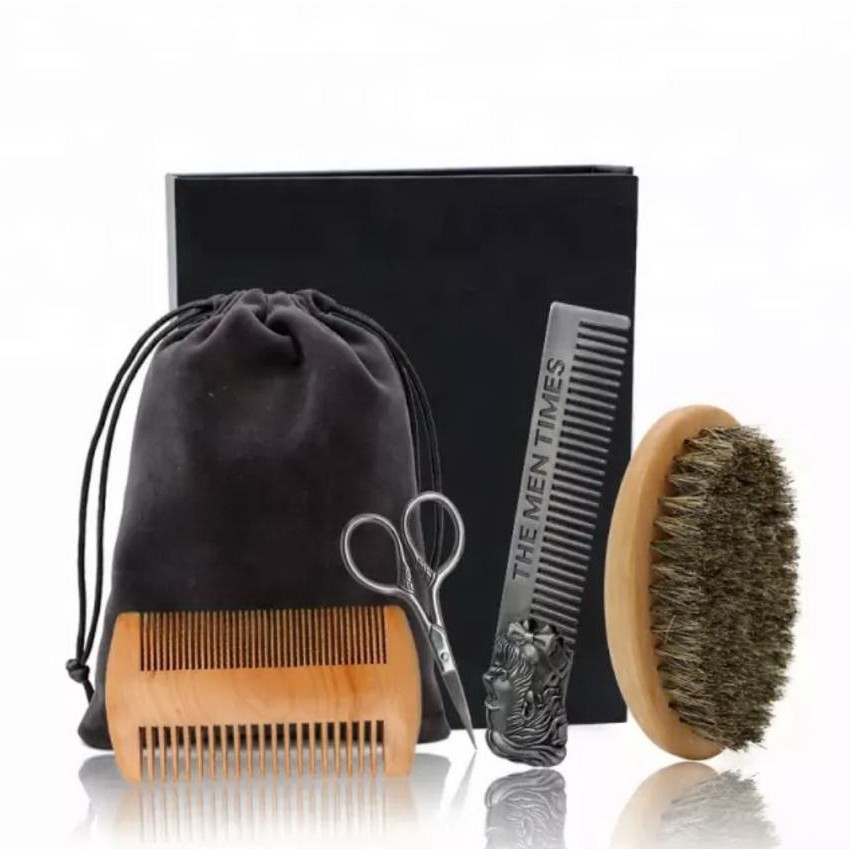 ฺBeard Brush comb for softly and smoothly ชุดแปรงพร้อมหวีสำหรับตกแต่ง ...