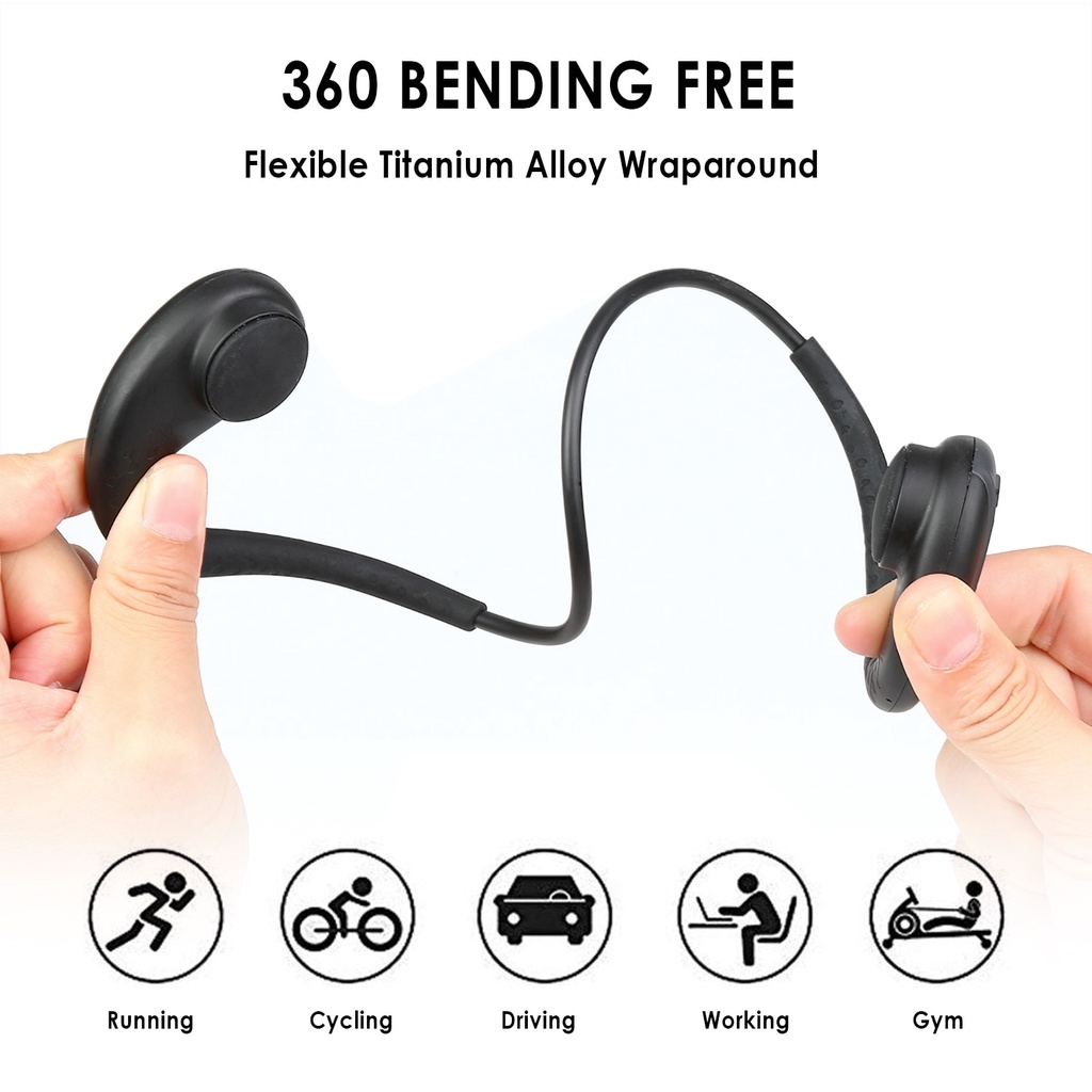 IPX8 Waterproof Headphone Bone Conduction Headset Outdoor Sport 8G HIFI ...