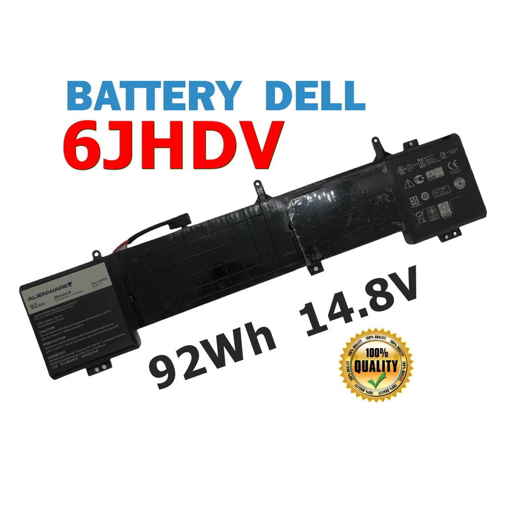 Dell แบตเตอรี่ 6JHDV ของแท้ (สำหรับ Alienware 17 R2 R3 Alienware P43F ...