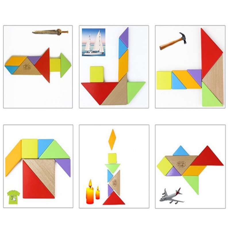 brandedphready stock Funny Wooden Tangram Brain Teaser Puzzle ...