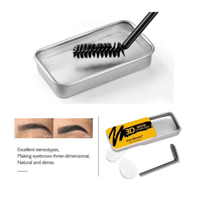 Kiss Beauty 3D Brow Styling Eyebrow Soap Makeup Brows Shaping Waterproof Eyebrow Gel Long ...