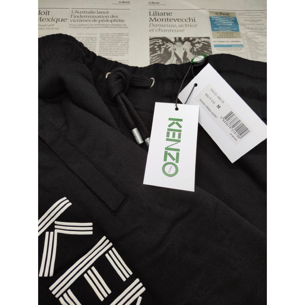 Kenzo Classic 19 กางเกงขาสั้นพิมพ์ลายตัวอักษรสีดําและสีขาว - 202016fa ...