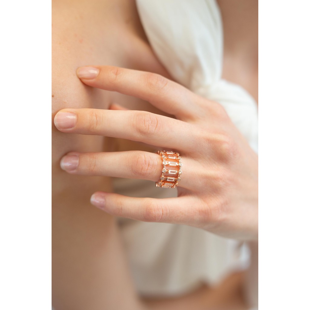 SWAN - Baguette Dot Ring แหวนเงินแท้ ฝังเพชรคิวบิกเซอร์โคเนีย cubic zirconia - swanthailand ...