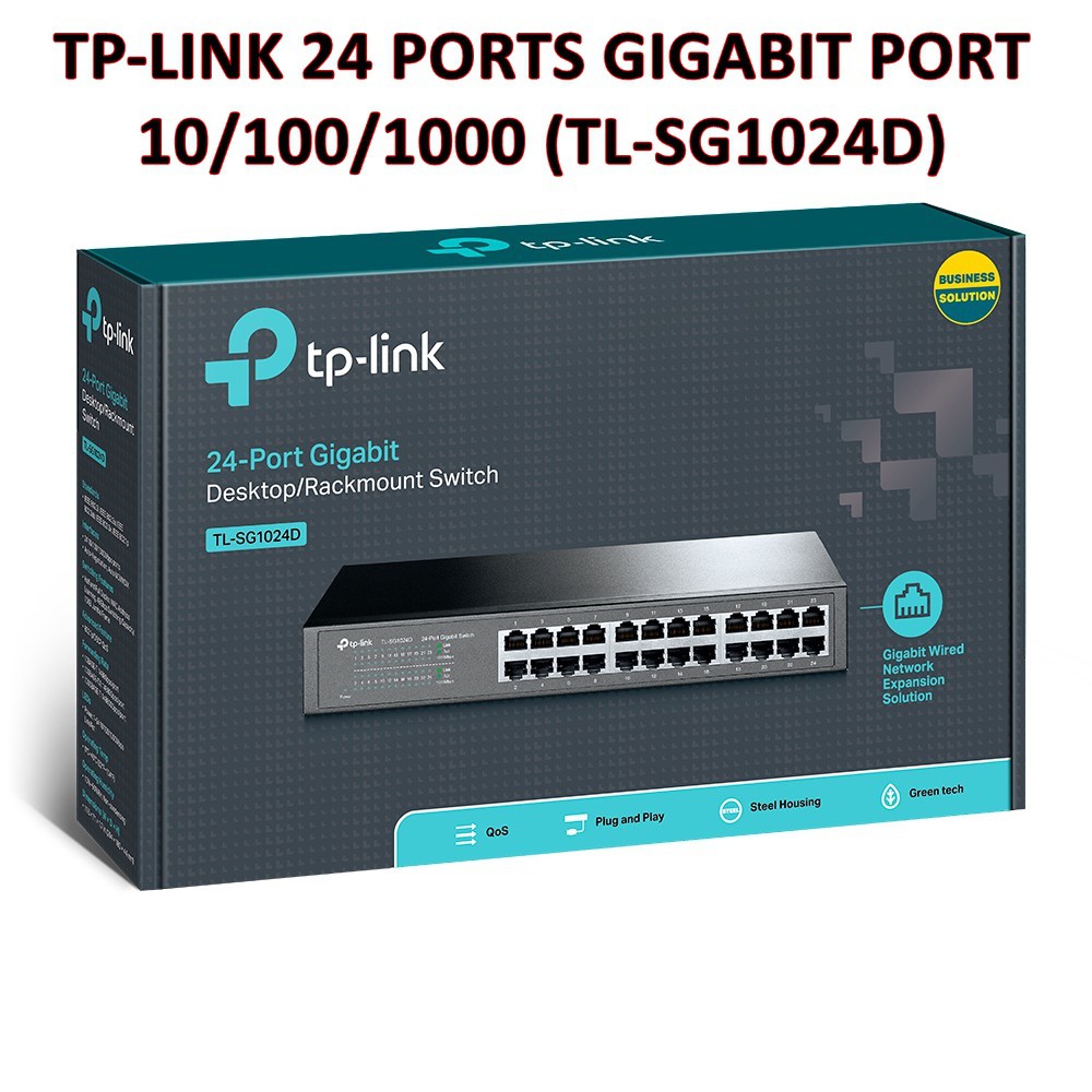 SWITCH HUB (สวิตซ์ฮับ) TP-LINK (TL-SG1024D) 24 PORTS GIGABIT PORT ...