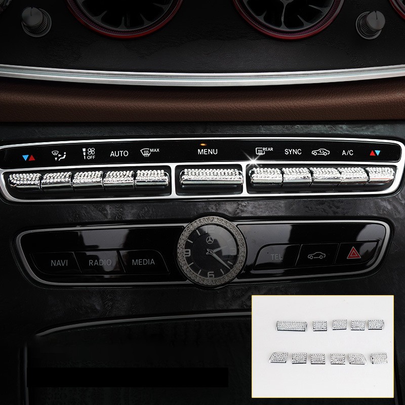 ฝาครอบปุ่มกดคอนโซลกลางคริสตัลสําหรับ Benz E Class W213 E200L E300L E320L - feichan25.th - ThaiPick