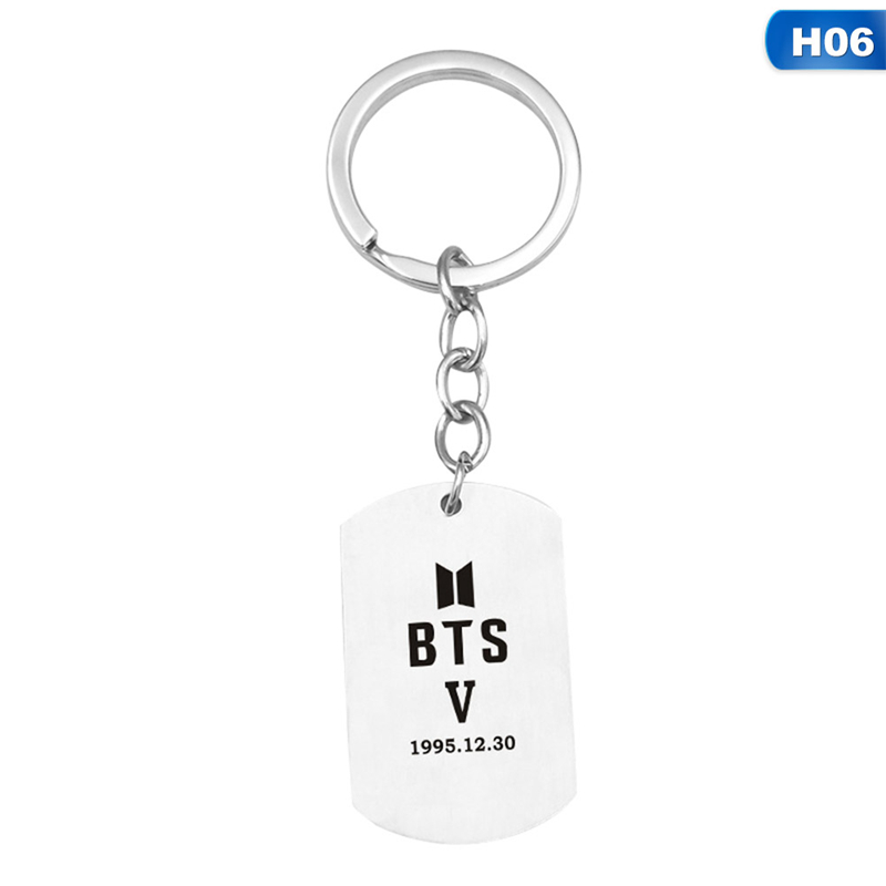 Zaozhuang1 Keychain KPOP BTS Stainless Steel Keychain Bangtan Boys Pendant Keyring JIMIN SUGA ...