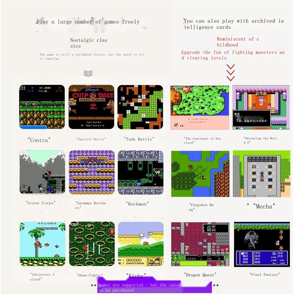 fc handheld HD childhood nostalgic TV card old-fashioned red and white ...