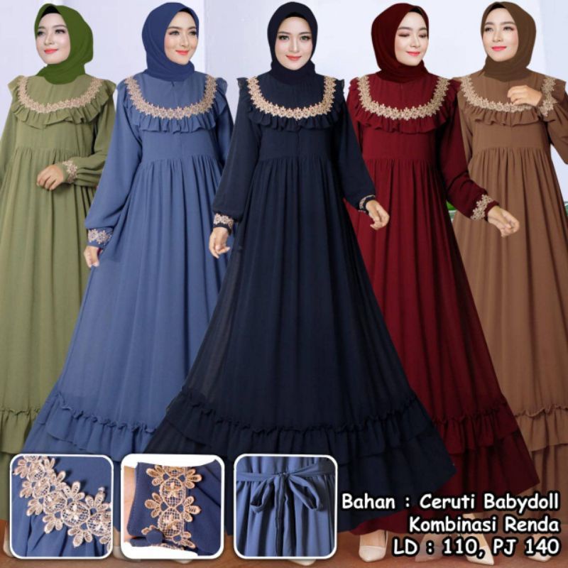 Gamis ORIB PREMIUM GAMIS เสื้อผ้าสตรีมุสลิมะห์ เทอบารุ วาเลน แม็กซี่ นา ...