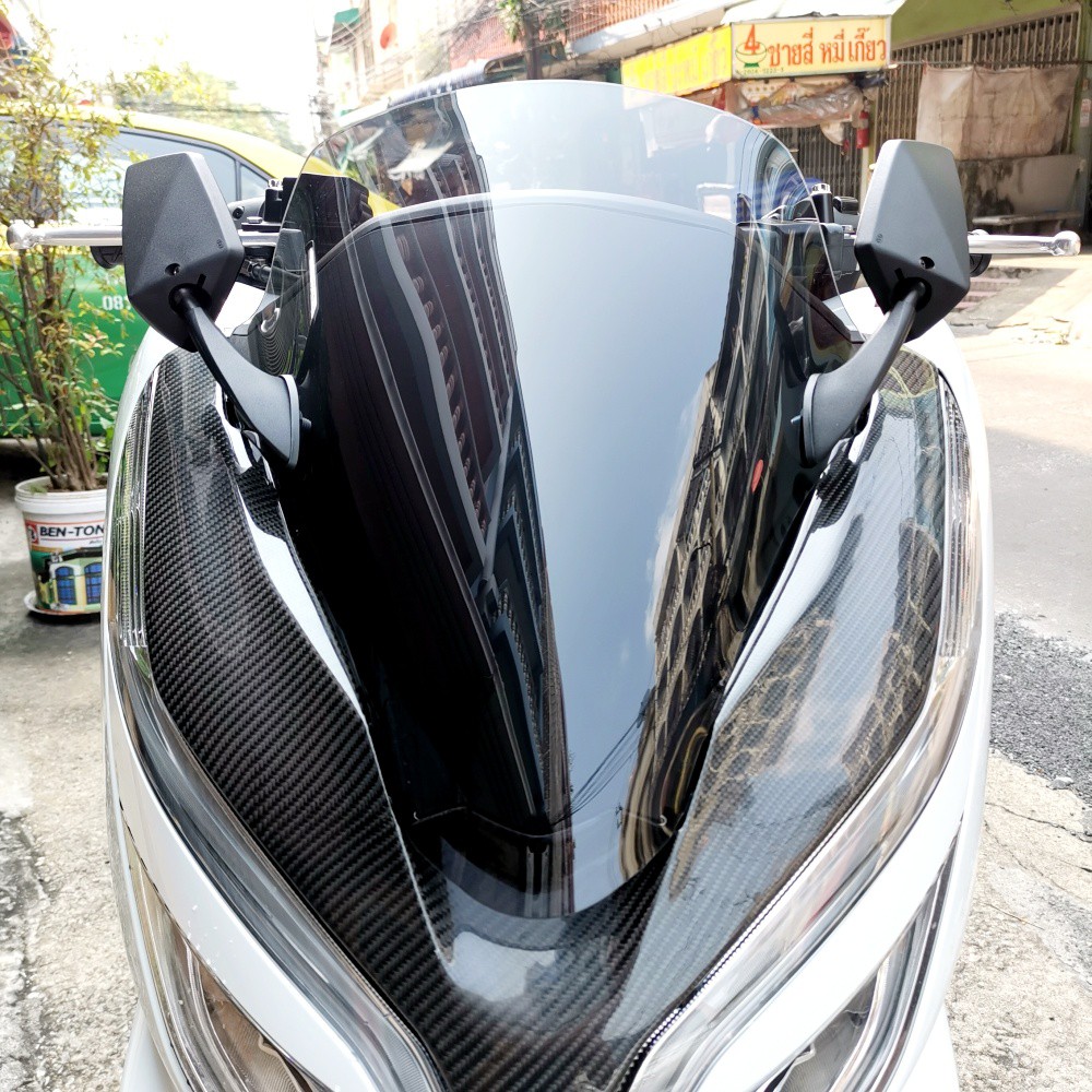 ชิวหน้า ชิวใส PCX 2018-2020 สีสโม๊ค พร้อมกระจกติดชิว NINJA - tachandeaw ...