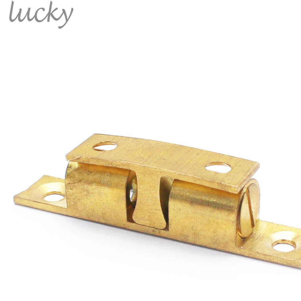 Ball Catches Latch Solid Tension Door Double Golden Latch Roller Wardrobe 4pcs Adjustable Brass ...